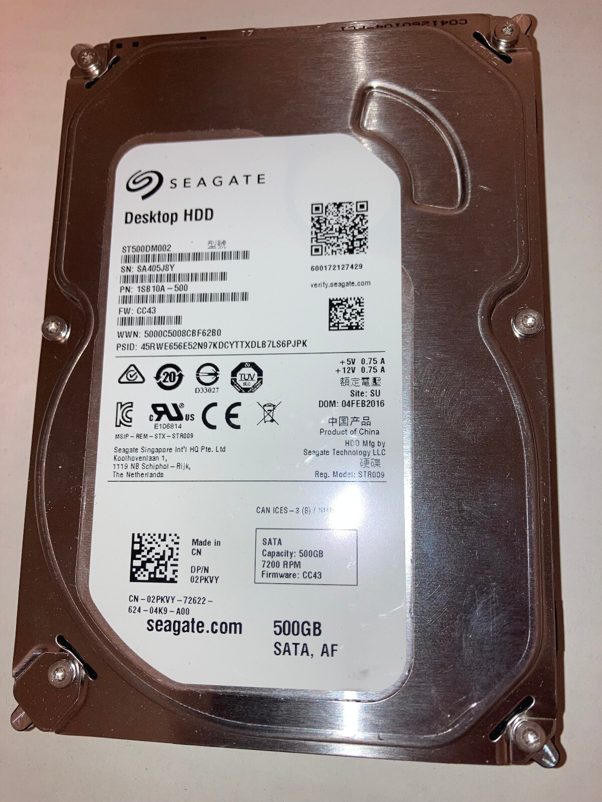 Seagate ST500DM002 500GB 7.2k RPM SATA 16MB 3.5" Enterprise Hard Drive ...