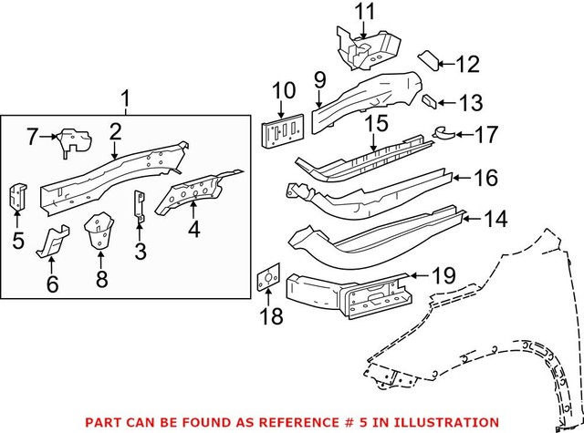 Toyota OEM Fender-bumper Bracket Left 570220e011 for sale online | eBay