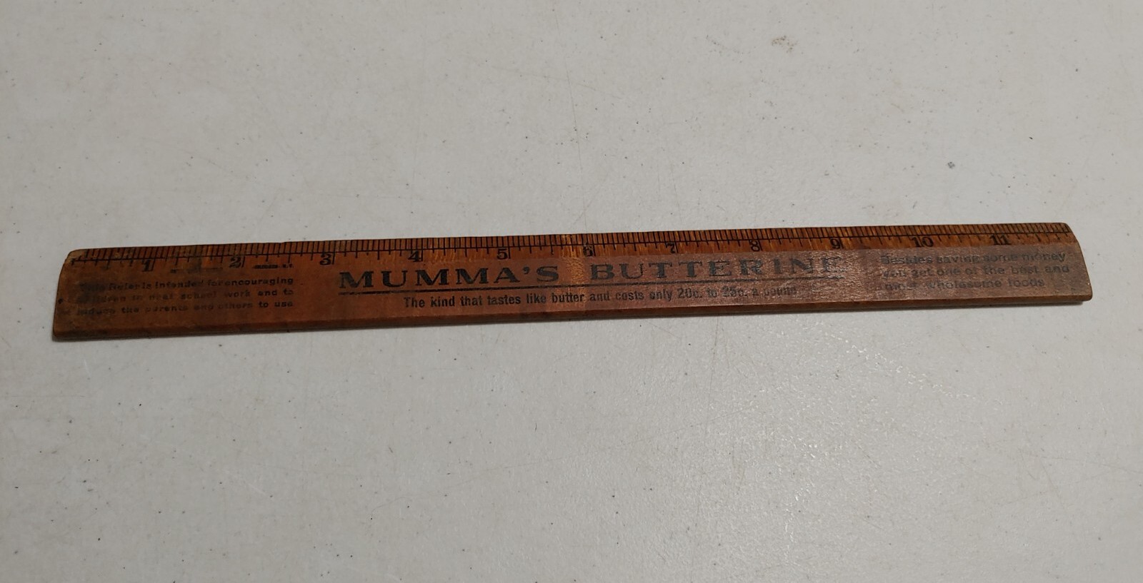 Vintage Mumma's Butterine Lebanon PA Harry Mumma Advertising Wood Ruler ...