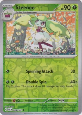 Steenee Reverse Holo Pokemon TCG Card 009/182 | eBay