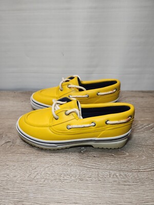 Sperry Top-Sider Boat Shoes Womens Yellow Rain Nautical Lace up -Size ...