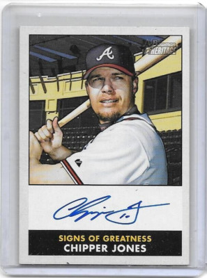 CHIPPER JONES 2007 BOWMAN HERITAGE SIGNS OF GREATNESS CERTIFIED ...