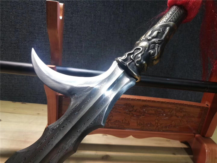 Wonderful Chinese KungFu Sickle Spear Sharp Damascus Steel Blade ...