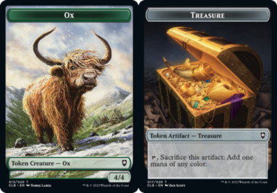 MTG-4x-Near Mint, English-Ox Token // Treasure Token - Foil-Commander ...