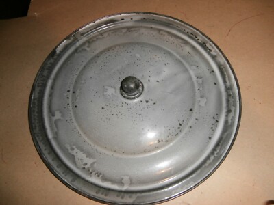 Vintage Gray Enamelware Graniteware Pot Lid Only | eBay