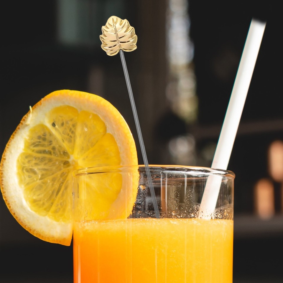 3pcs Elegant Reusable Cocktail Sticks for Drinks Stainless Steel ...