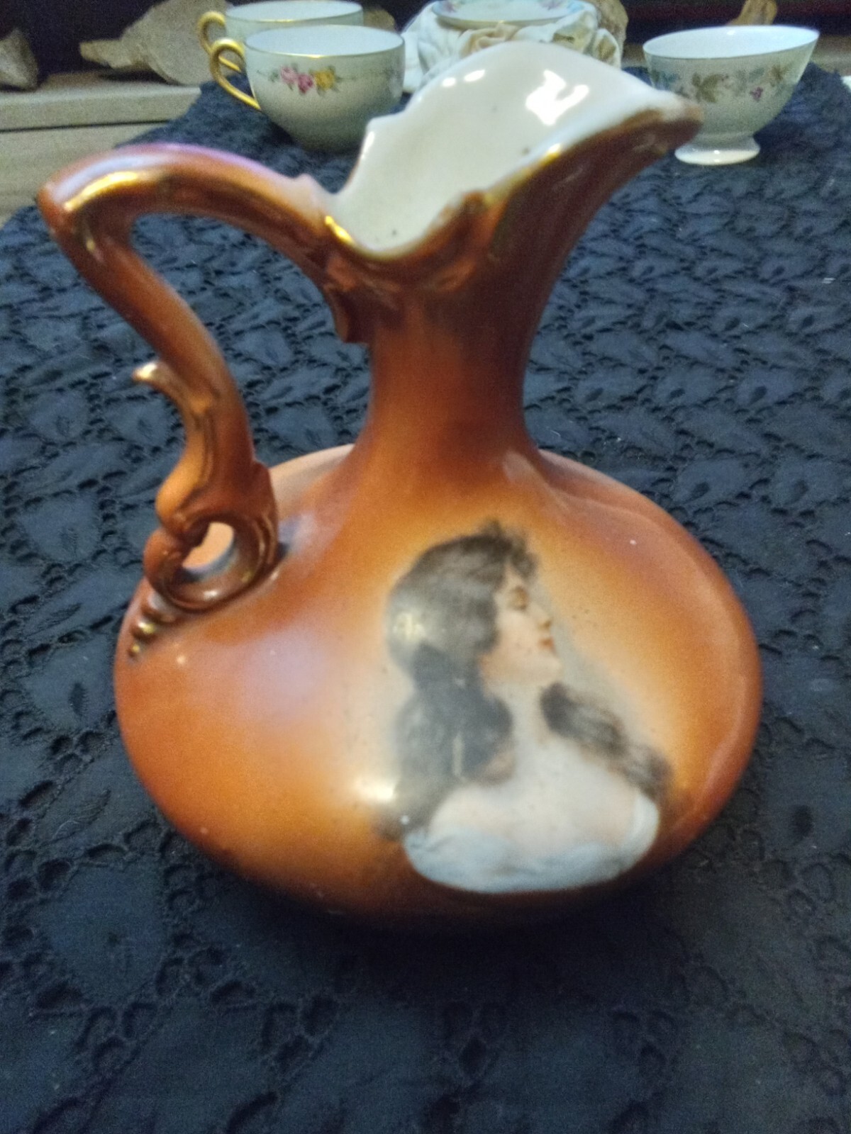 antique Austrian porcelain small pitcher Victorian women #61 | eBay