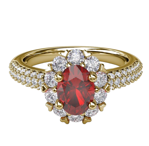 1.50ct Natural Round Diamond 14k Yellow Gold Ruby Anniversary Wedding ...