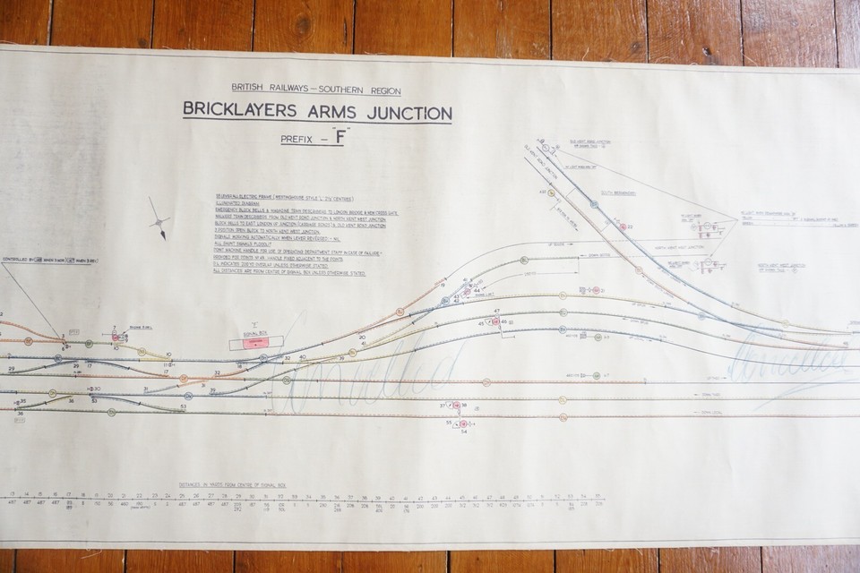 Bricklayers Arms Junction Signalling Signal Box Railway Linen Plan ...
