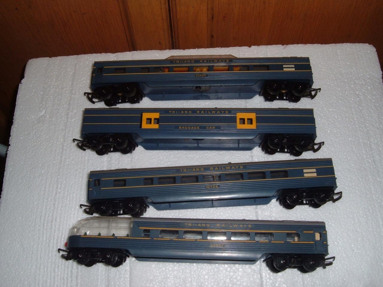 TRIANG AMERICAN TRANSCONTINENTAL BLUE SET OF FOUR COACHES 10724 20425 ...