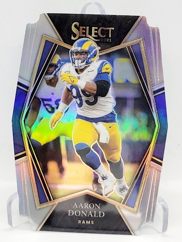 2021 SELECT AARON DONALD LA RAMS #120 PREMIER LEVEL DIE-CUT SILVER ...