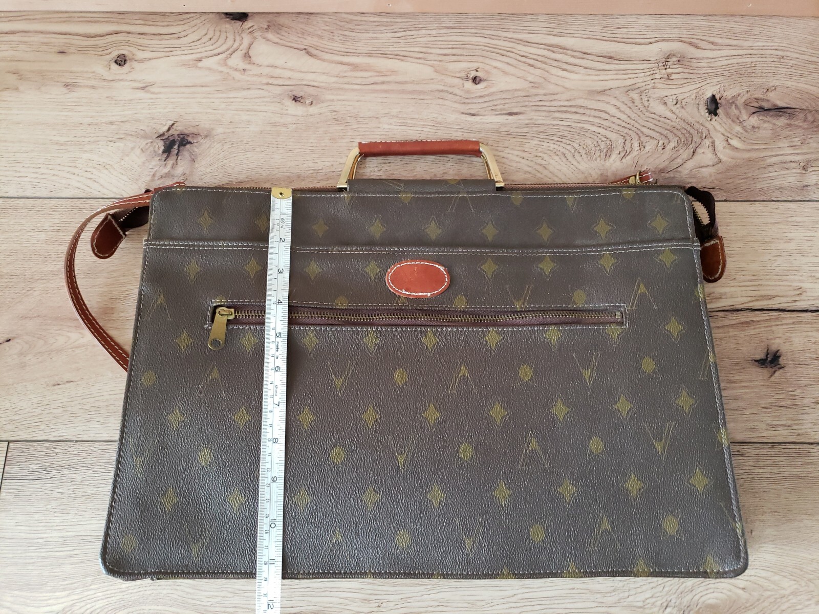 Vintage Vespucci bag briefcase Brown Monogram coated Canvas/leather gold trim | eBay