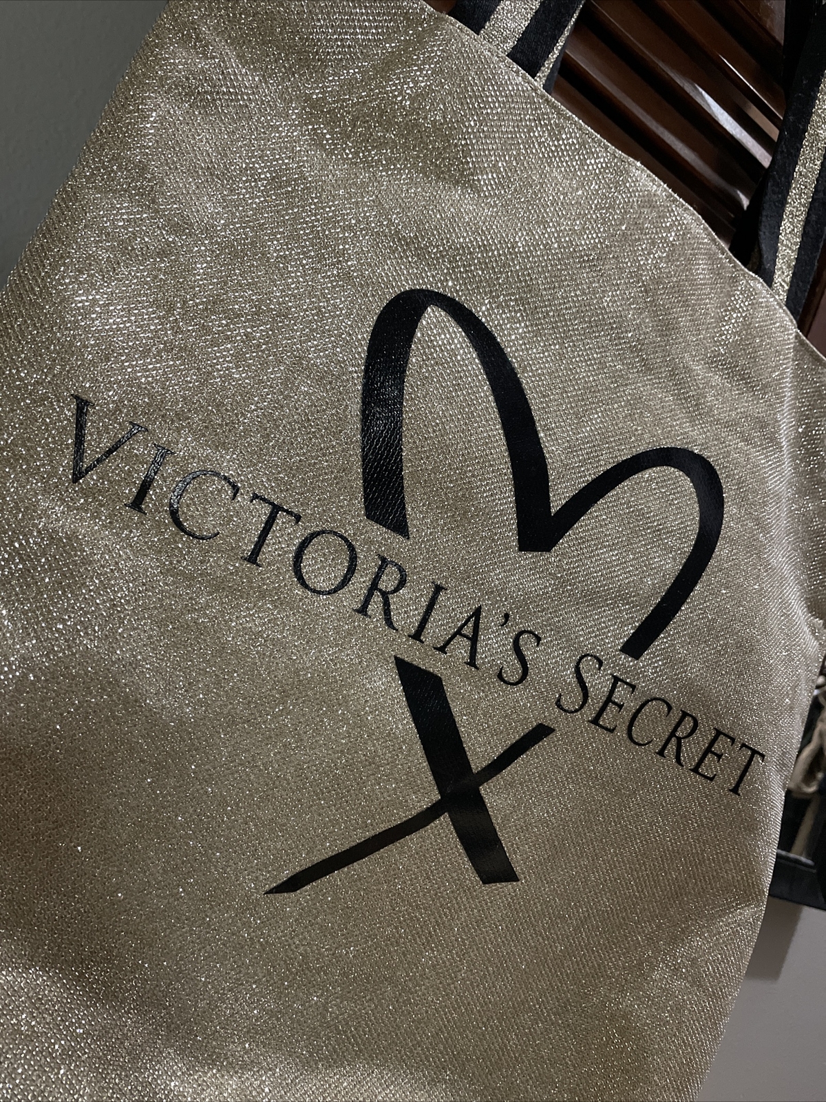 Victoria's Secret Heart Logo Gold Glitter Sparkle Tot… - Gem