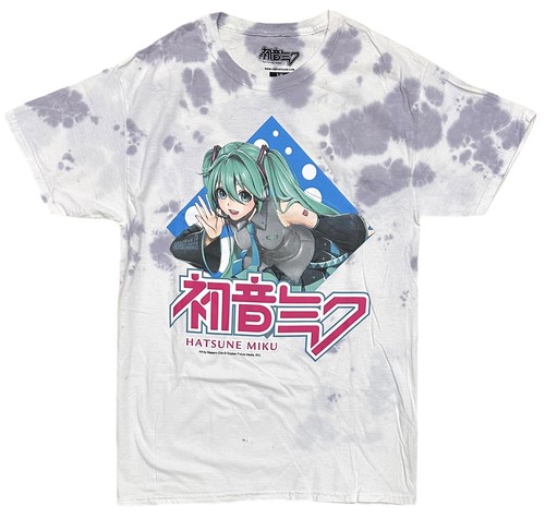Hatsune Miku Men's T-Shirt Japanese Anime White Tie Dye Authentic Merch ...