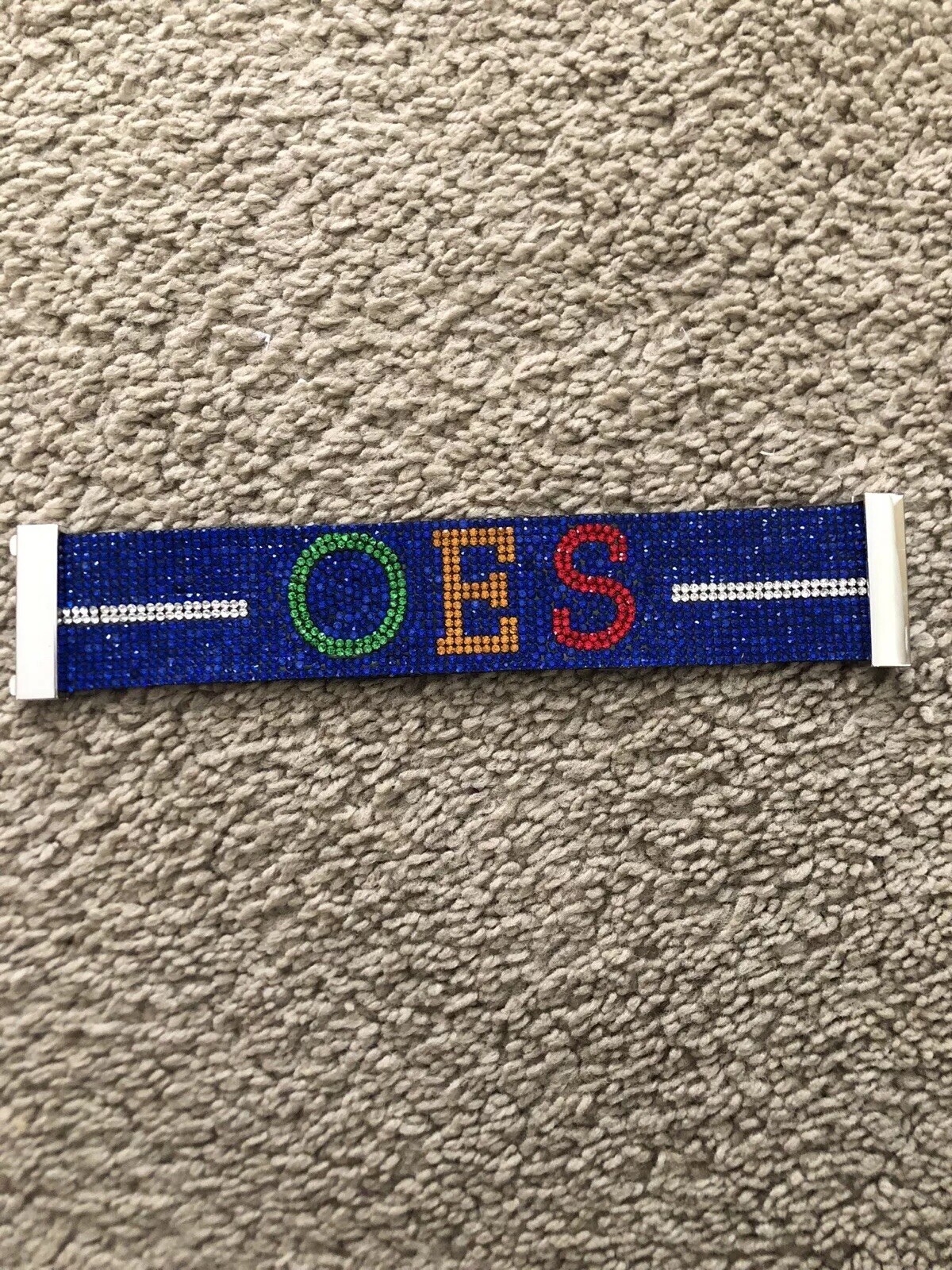 Order of The Eastern Star (OES) Blue Bling Bracelet w/Magnetic Closers ...