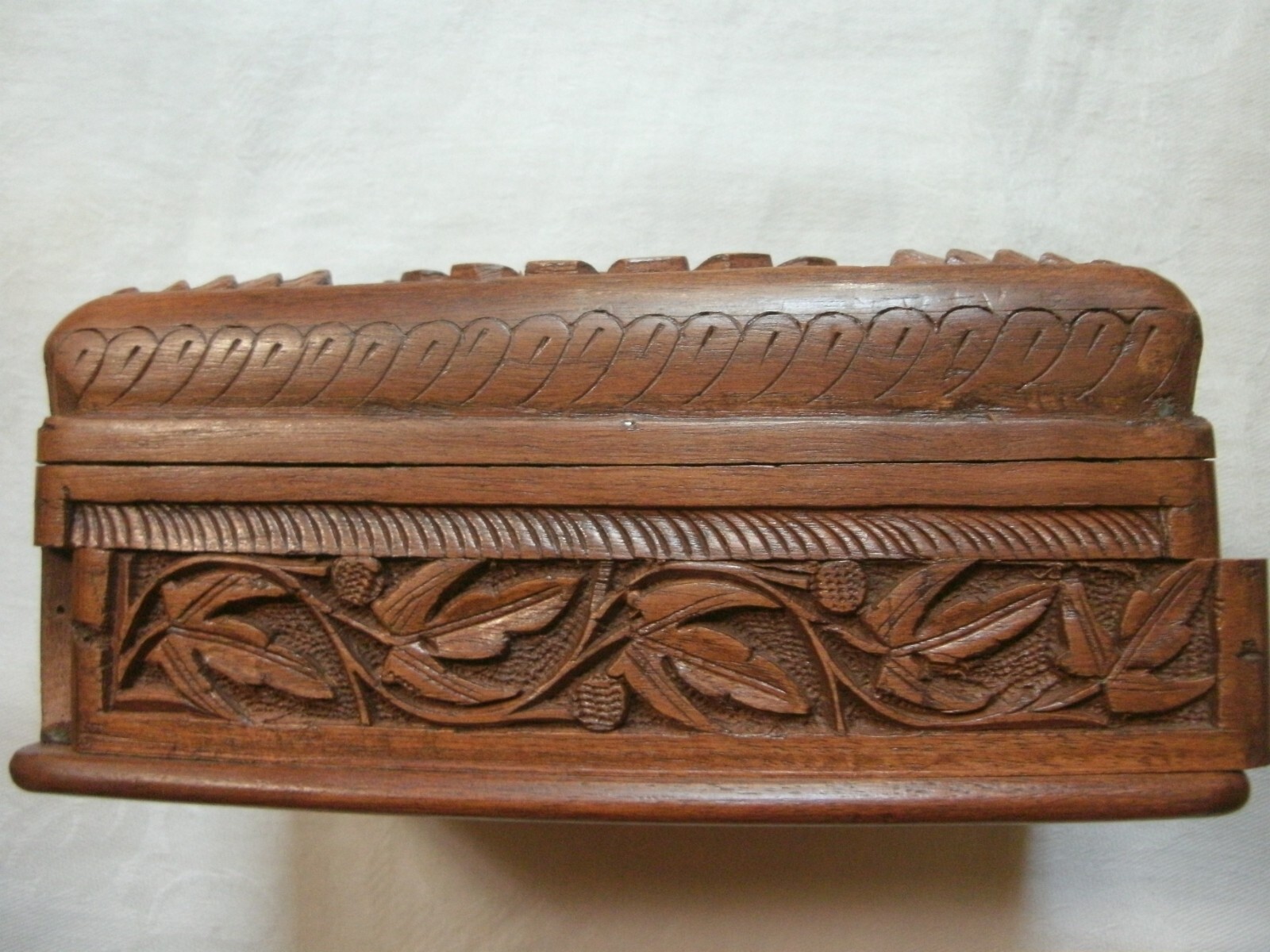 Carved Wooden Box with Lid and Hidden Opening | eBay
