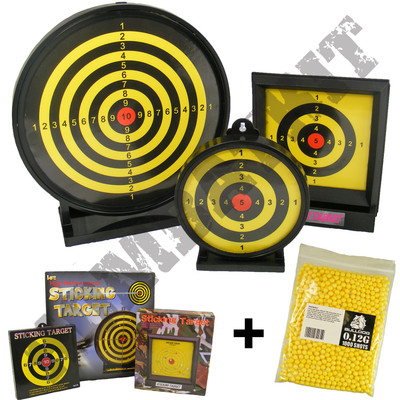 BB Gun Targets with 1000x6mm 12g airsoft pellets ammo catcher bundle ...