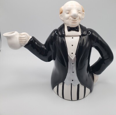 Bombay Teapot 1992 Henri the Butler Black & White Figural Teapot | eBay