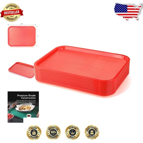 Eco-Friendly Lightweight Red Tray Set - 12x16-Inch, Perfect for Any ...