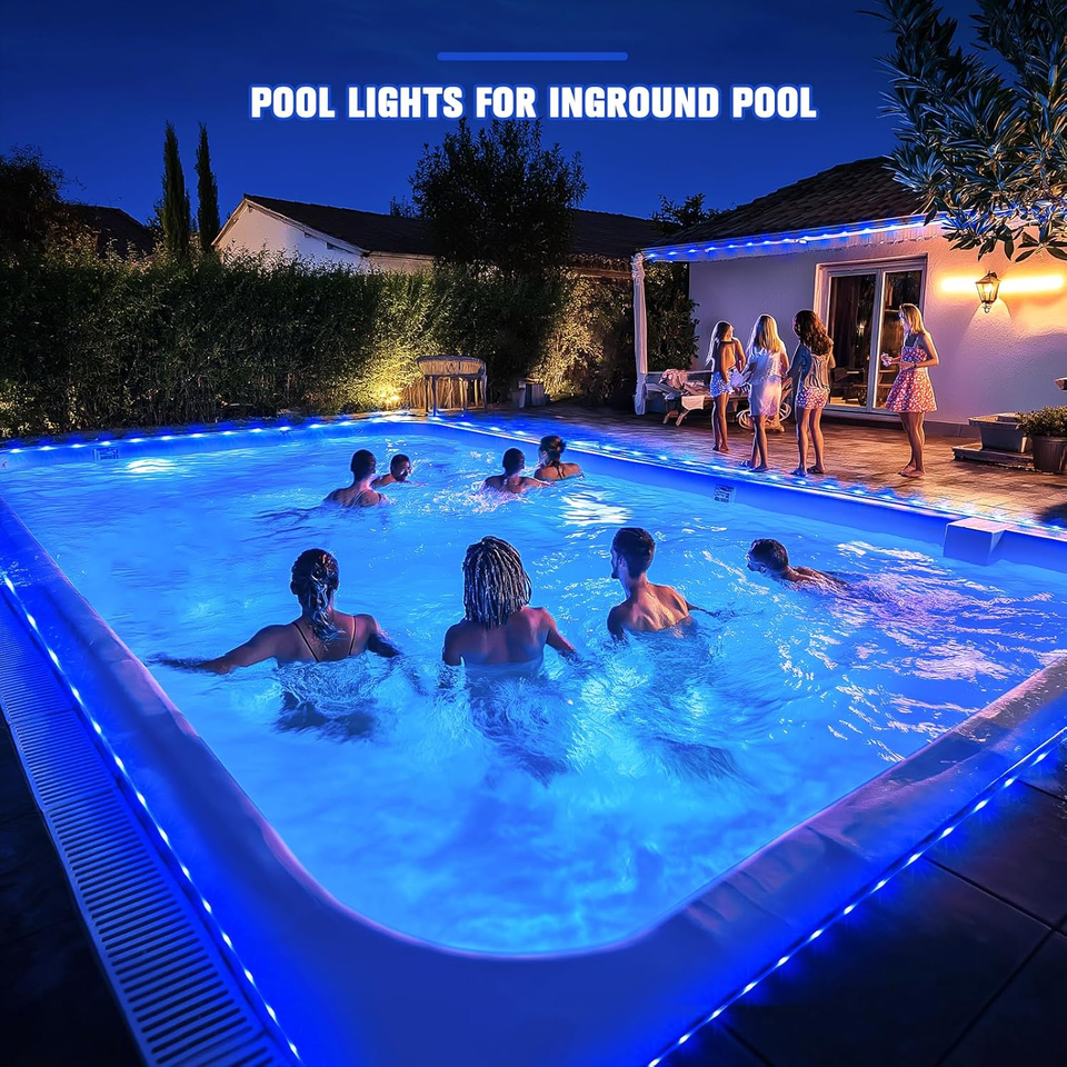 200 LED Solar Pool Lights for above Ground, 66 Ft IP65 Waterproof Pools ...