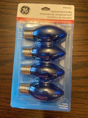 4 GE Replacement Bulbs Cool Bright C9 BlueLights Christmas 7W | eBay