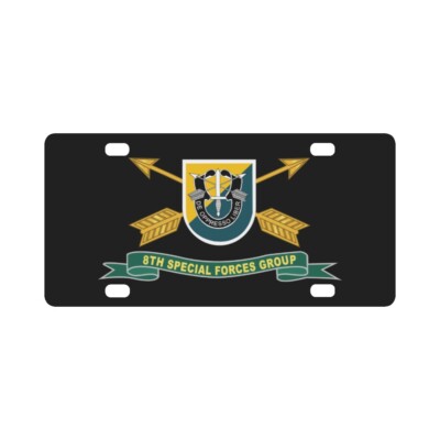 License Plate - Army - 8th Special Forces Group - Flash w Br - Ribbon X ...
