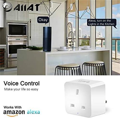 Smart Plug,Mini Alexa Plug Socket Remote Control Your Home, Wifi Timer ...