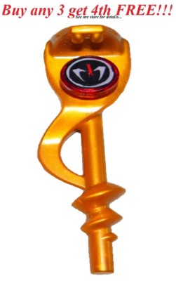 ☀️ Lego Weapon Pearl Gold Serpent Snake Staff Round RED FANGPYRE ...