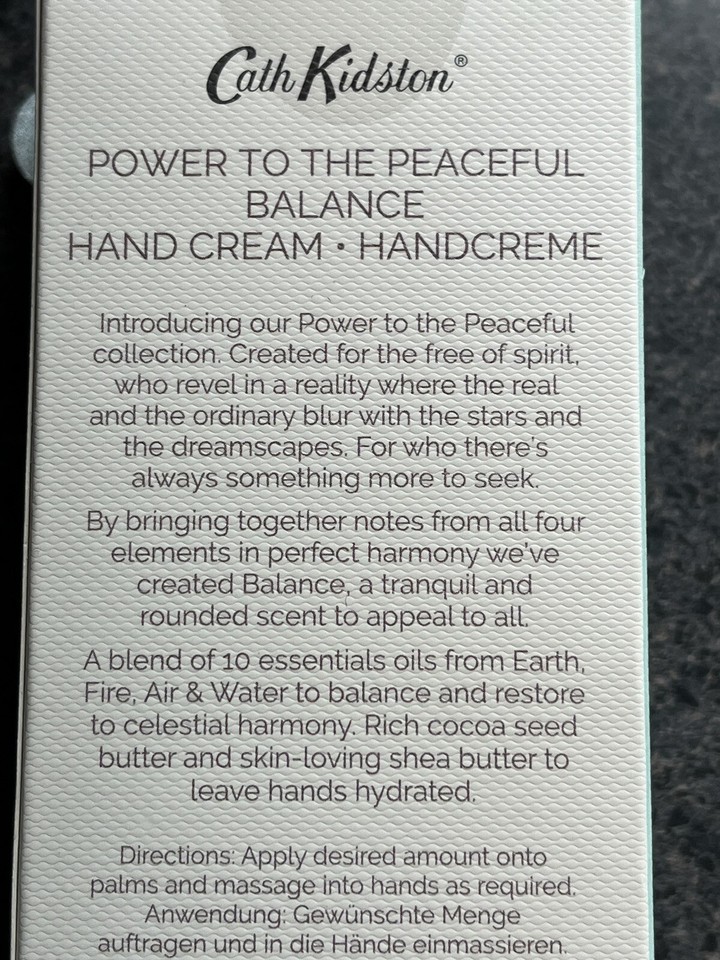 Cath Kidston POWER TO THE PEACEFUL - BALANCE Hand Cream & Twist Key 1. ...