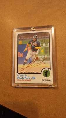 2022 Topps Heritage Ronald Acuna Jr Real One Red Ink Auto /73 #ROA-RAJ ...