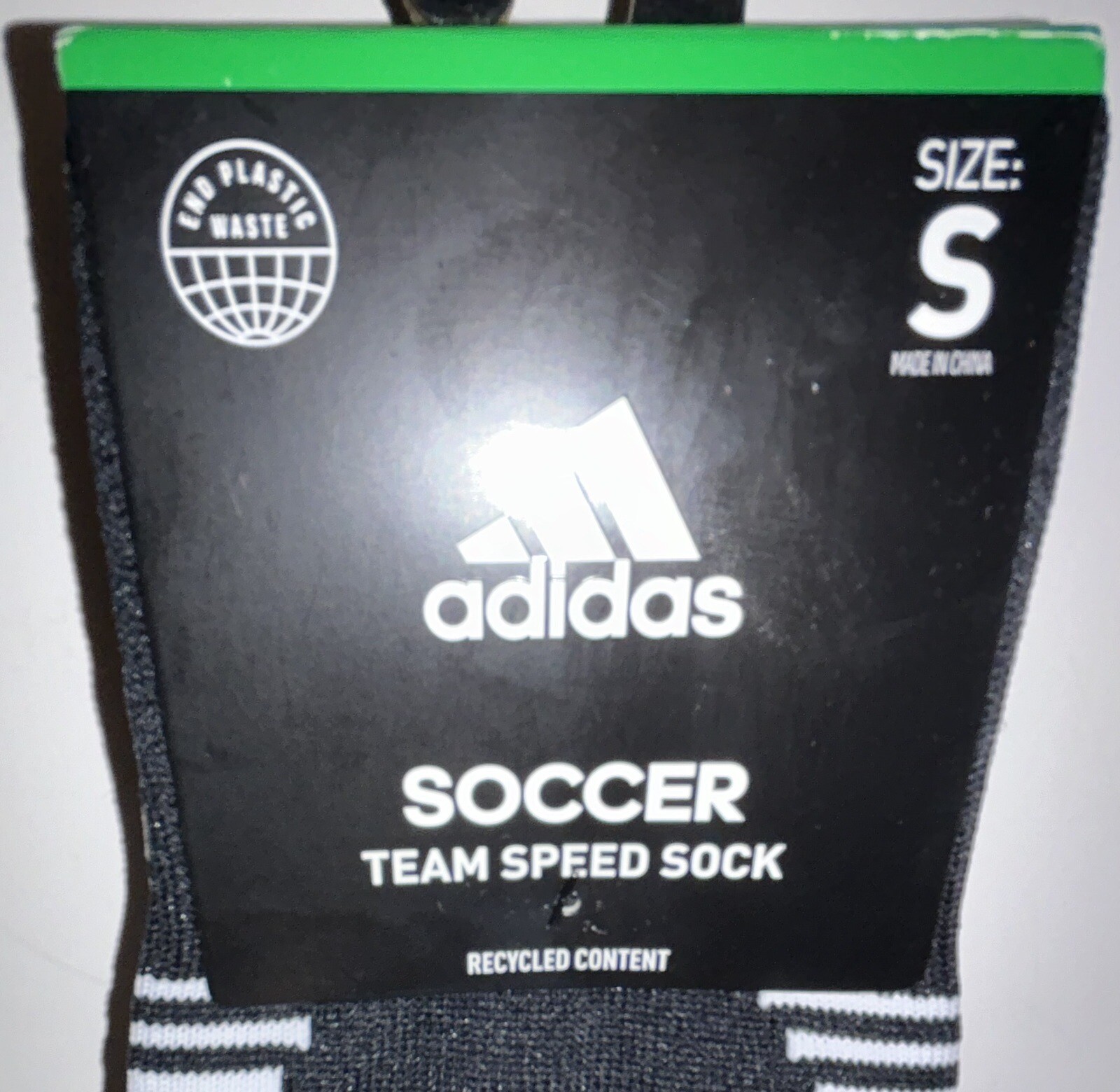 Adidas Team Speed OTC Soccer Socks 1 Pair Youth 13C-4Y Black & White w ...