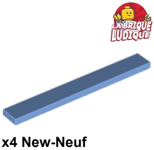 Lego 4X Tile Smooth Plate 1X8 With Groove Medium Blue 4162 New | eBay