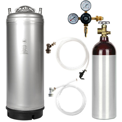 Stout Keg Kit 5 Gal Ball Lock Keg 22 cuft Nitrogen Tank with Regulator ...