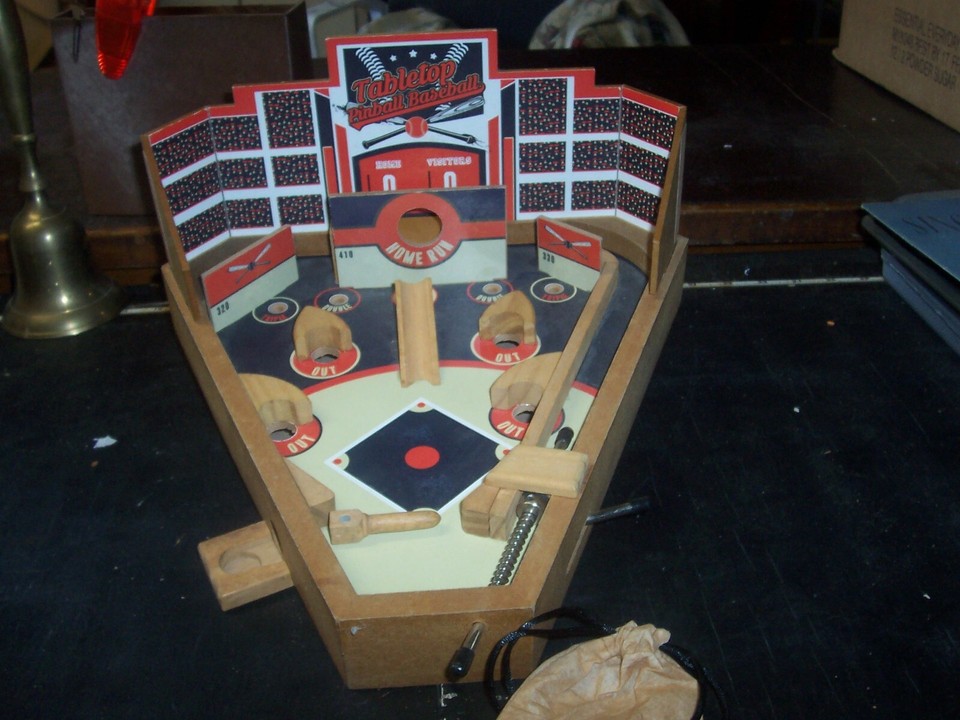New-Old Century Circa Wooden Baseball Table Top Pinball Game Retro ...