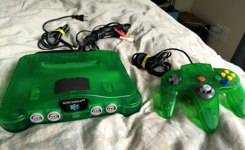 Nintendo 64 N64 Jungle Green Neon Clear System Console w/ GREAT ...