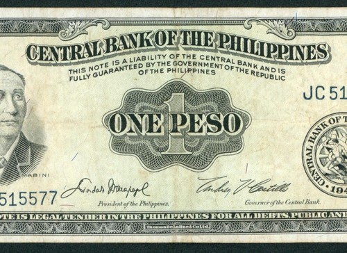 1 Peso 1949 Central Bank of the Philippines ** PAPER CURRENCY | eBay