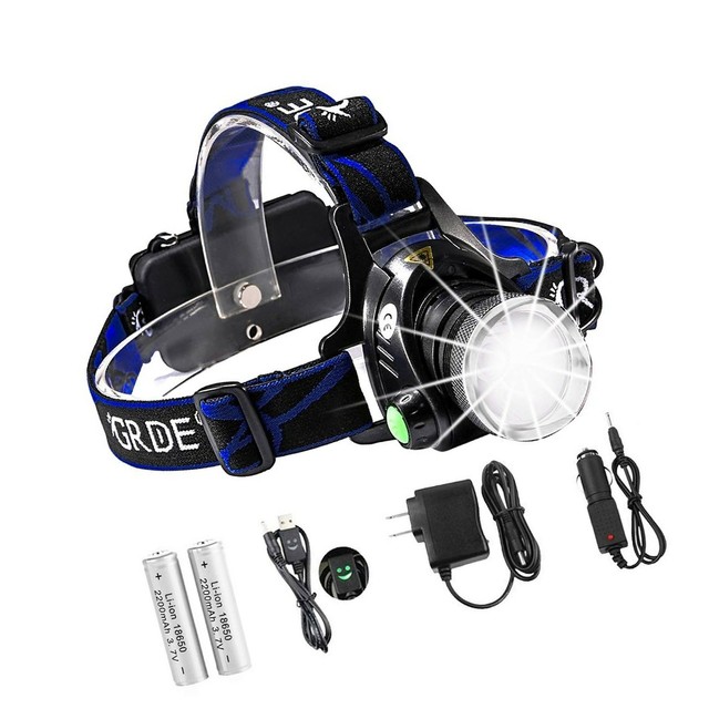 Headlamp GRDE Rechargeable LED Headlight Flashlight 3 Modes With for ...