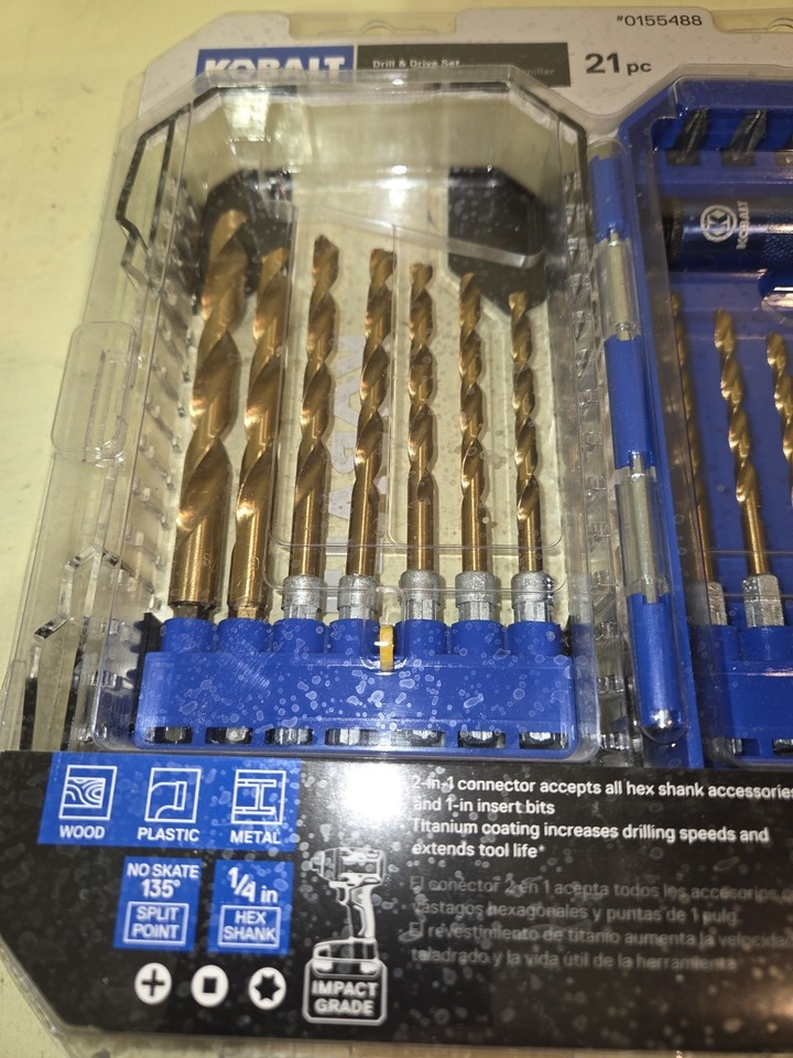 Kobalt 21pc SpeedFit Drill and Drive Set - Titanium Bits | eBay