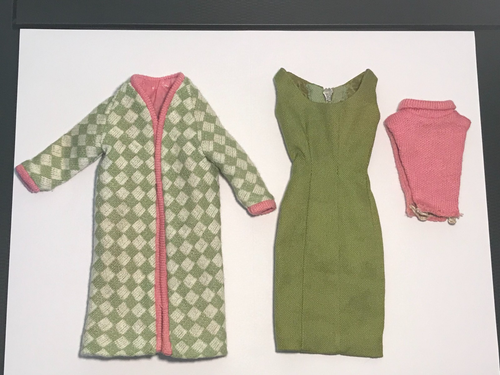 Vintage Barbie #1643 POODLE PARADE COAT DRESS & DICKEY (1965) | eBay