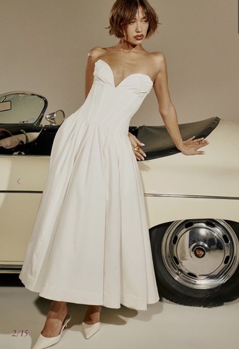 NEW House Of CB LADY Dress Size L White Strapless Midi Wedding Hen ...