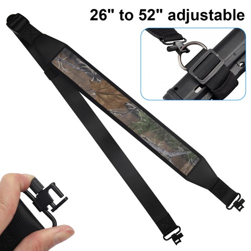 Camouflage Rifle Gun Sling With Swivels Hunting Shoulder Padded Strap ...