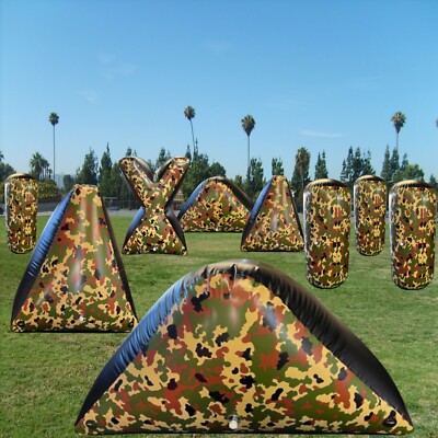 9 piece Inflatable Air Bunker Set for Paintball Airsoft Nerf Archery ...