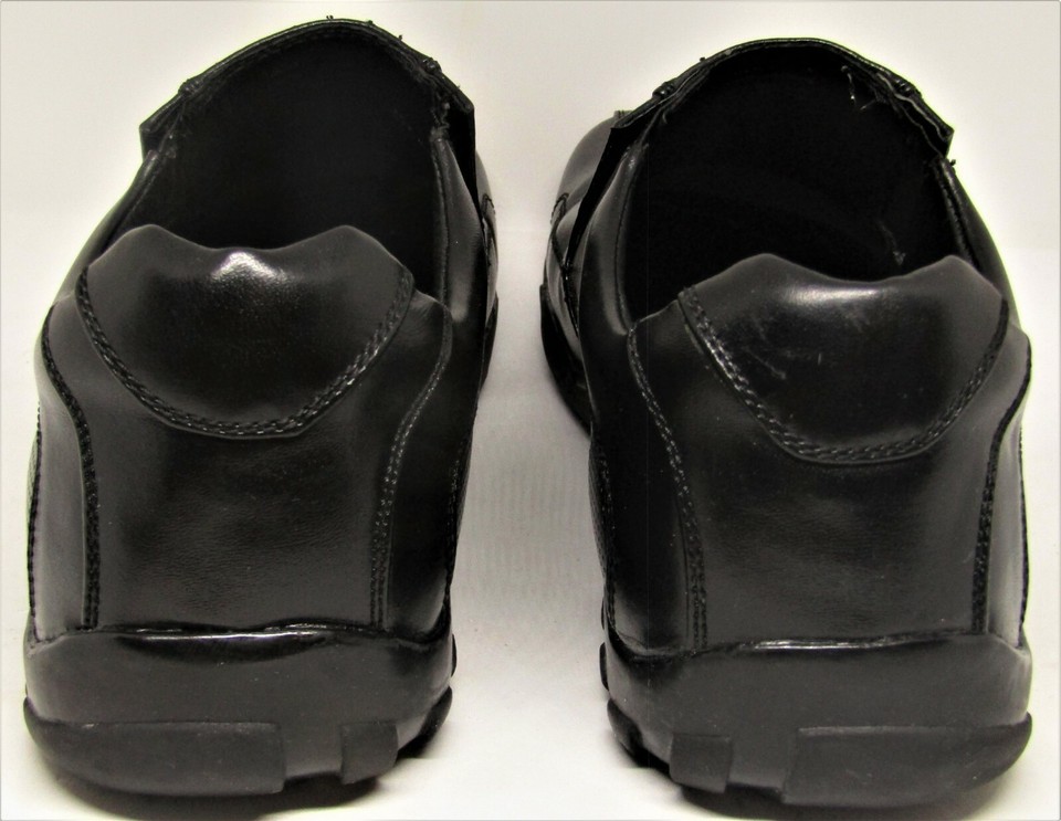Call it Spring men's Black leather square toe slip on shoes size 10. | eBay