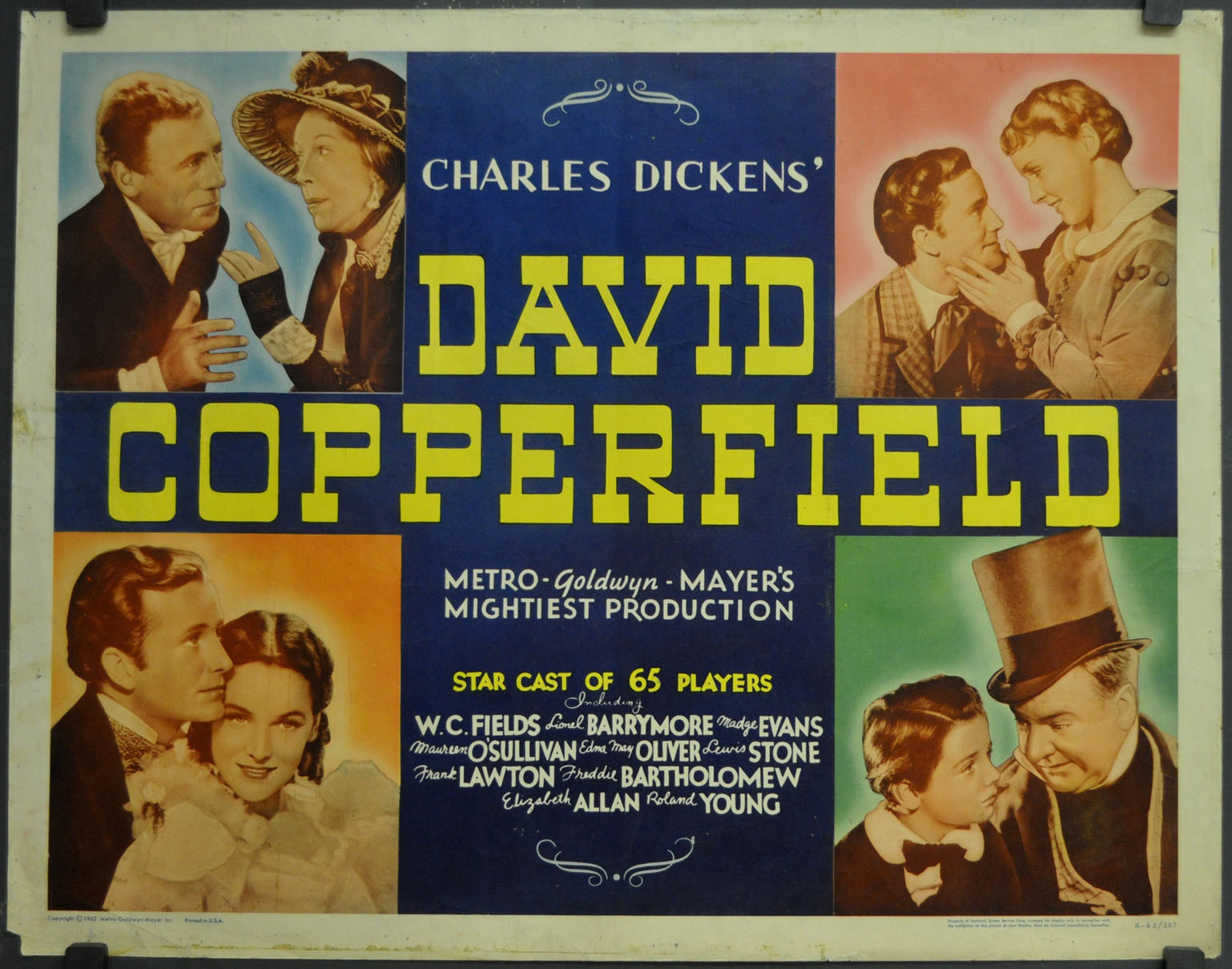 David Copperfield R1962 Original 22X28 Film Affiche W.C.Fields Charles ...
