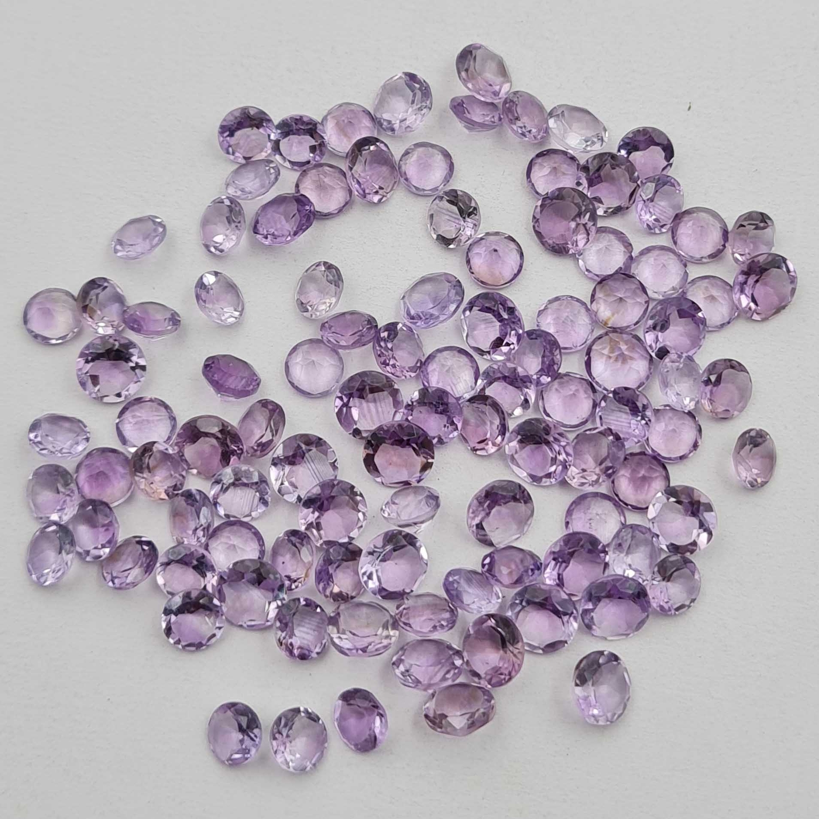 Natural Brazilian Amethyst Round Cut Loose Gemstone 118 Pcs 6-7 MM 100 ...