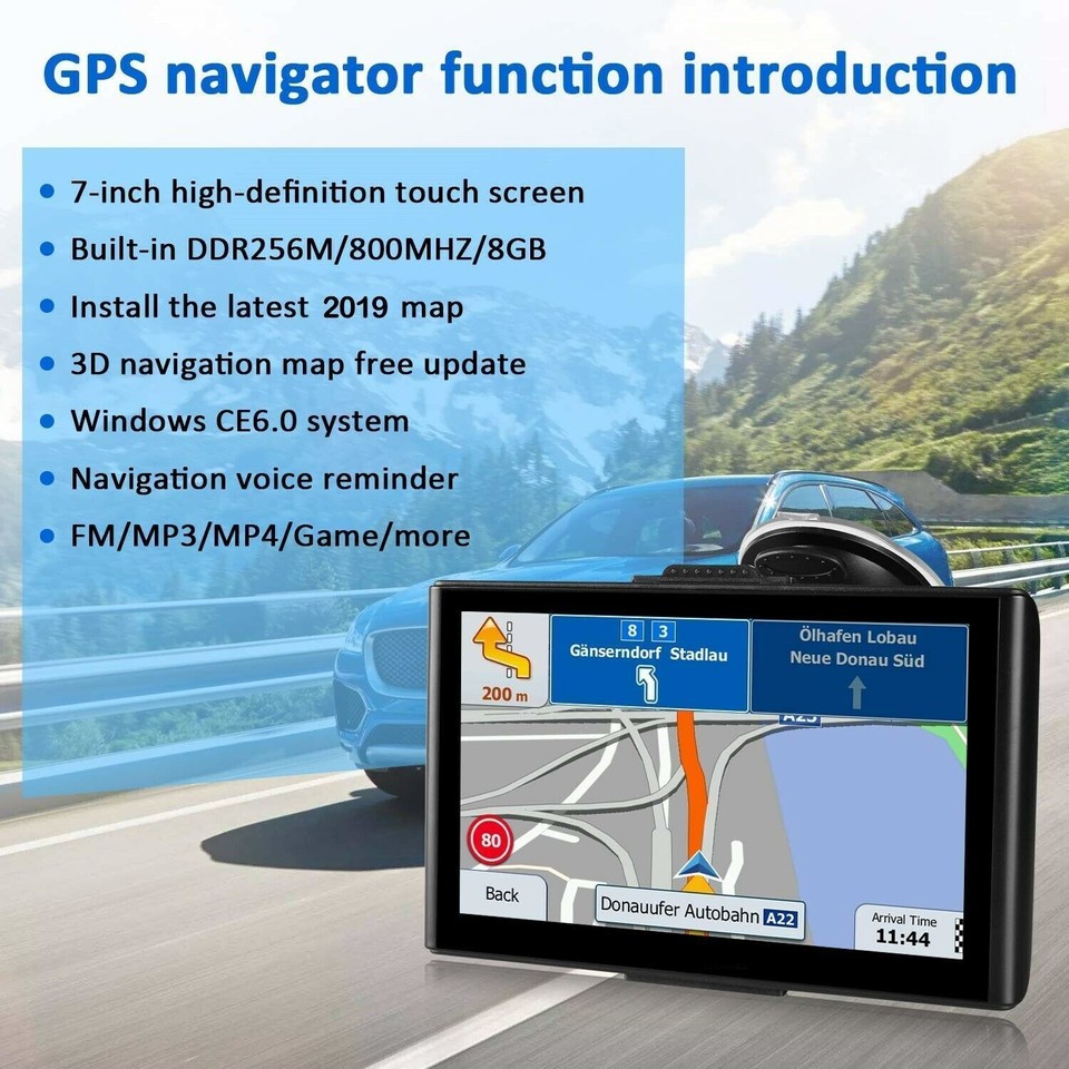 7 Inch Car Truck GPS Navigation 8G 256M Touch Screen Navigator Canada ...