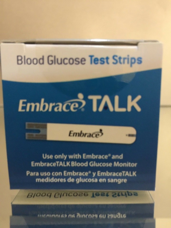 Embrace TALK Blood Glucose 50 Test Strips PLUS METER TALK. EXP 02/2027 ...