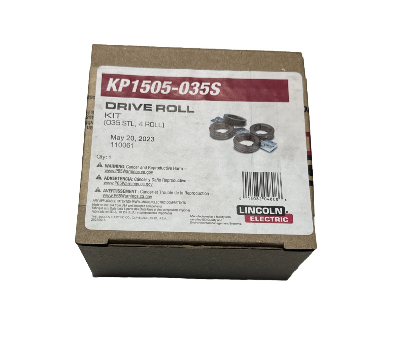 Lincoln MIG V-Groove Drive Roll Kit - Pack of 4 (KP1505-035S) for sale ...