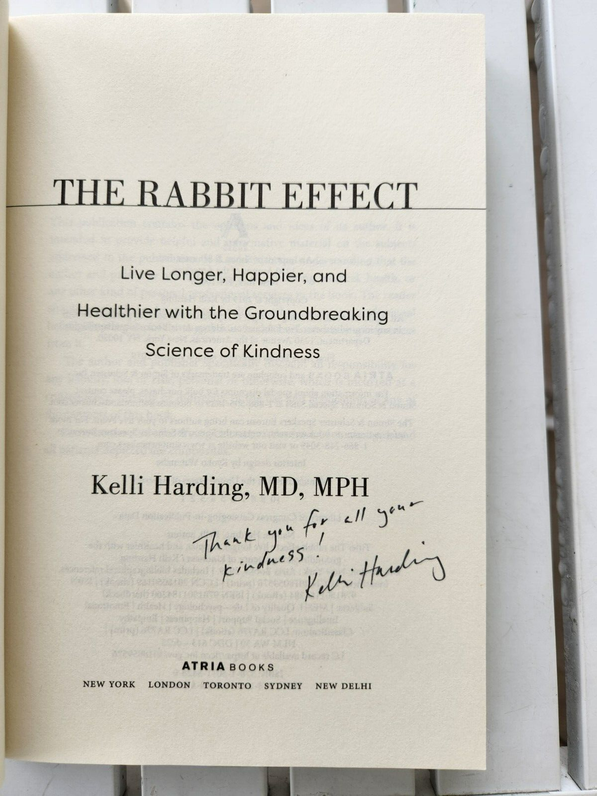 THE RABBIT EFFECT BY KELLI HARDING 2019 1ST EDITION SIGNED ...