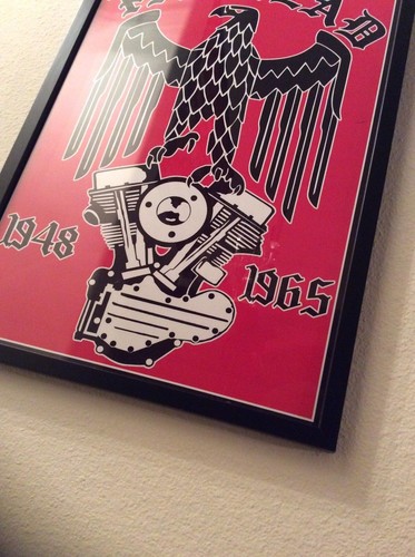 PANHEAD imperial eagle and harley davidson engine print ww2 vintage ...
